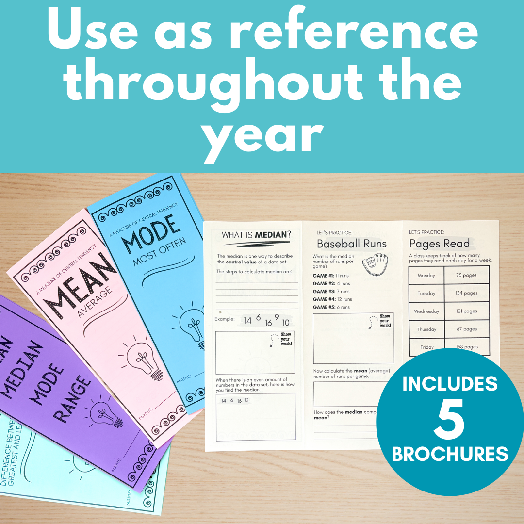 Mean Median Mode Range Activities, Tri-Fold Brochure – Shelley Gray ...