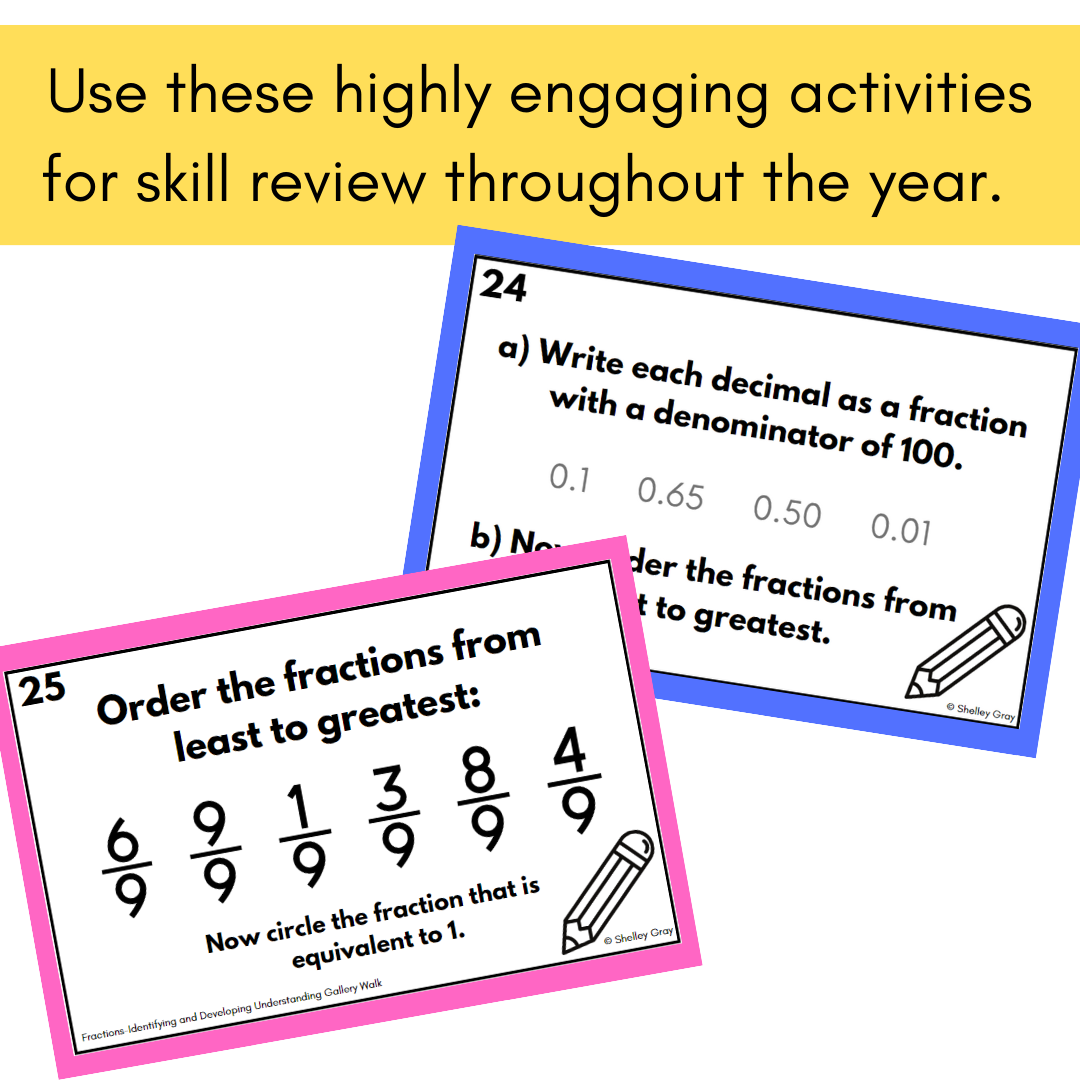 Fraction Around the Room Activities Gallery Walk Bundle – Shelley Gray ...