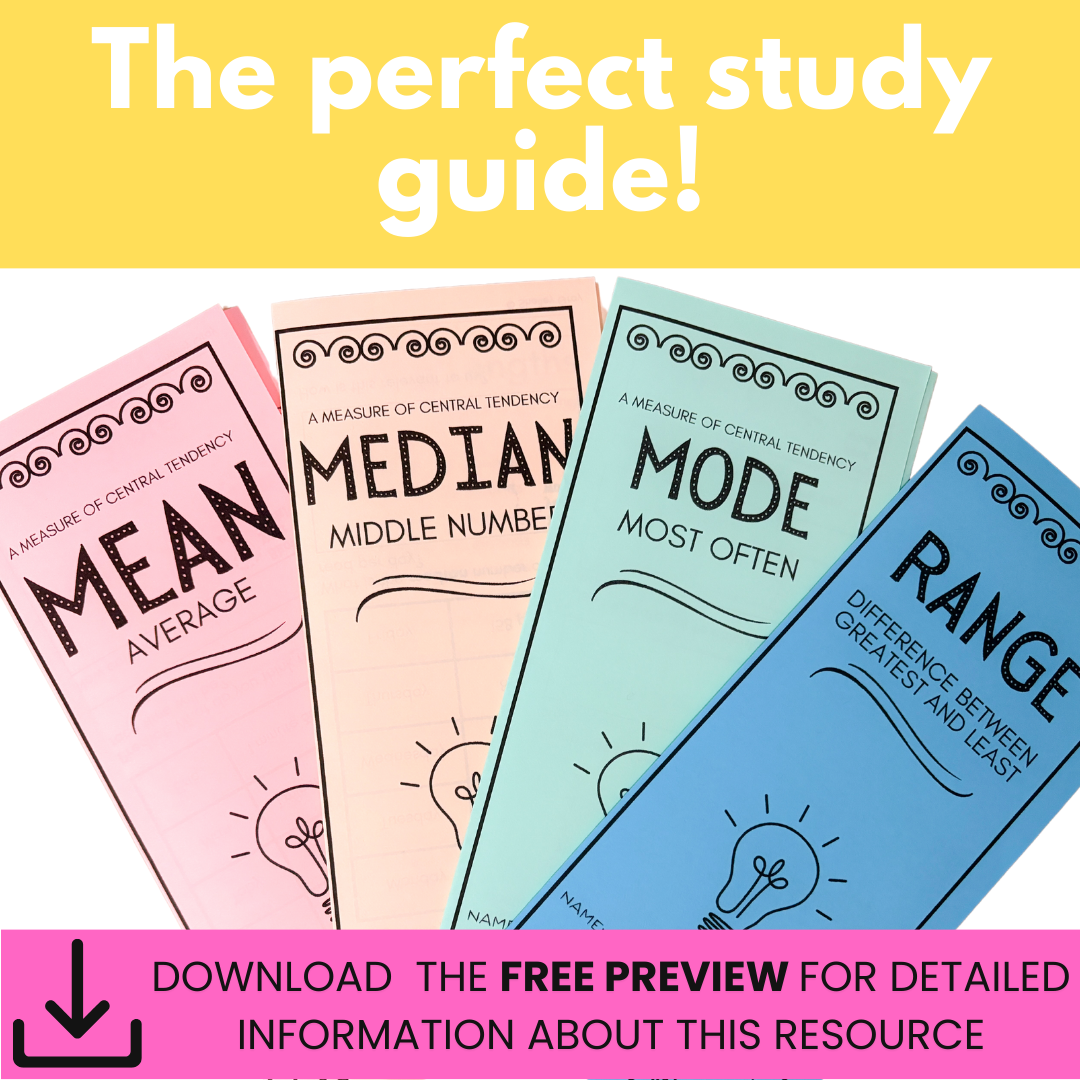 Mean Median Mode Range Activities, Tri-Fold Brochure – Shelley Gray ...