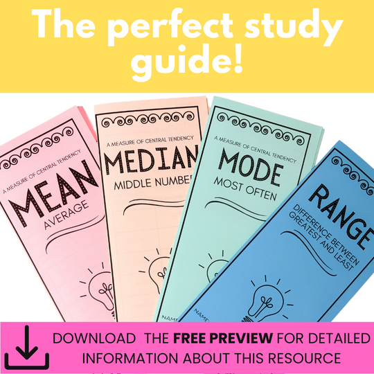Mean Median Mode Range Activities, Tri-Fold Brochure – Shelley Gray ...