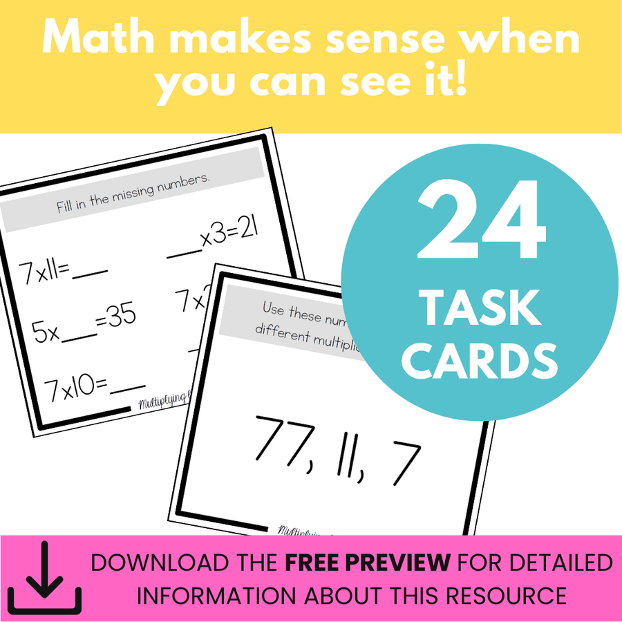 Multiplication Task Cards - x7 Multiplication Facts – Shelley Gray Teaching