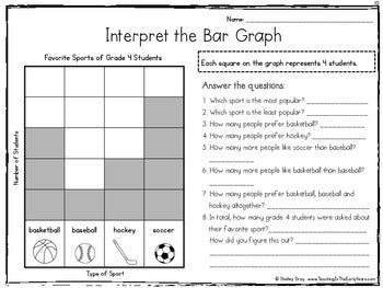 Graphing and Data Activities for Interpreting Graphs 3rd and 4th Grade ...
