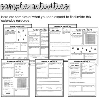 Number of the Day Daily Number Sense Activities for Numbers 1-50 ...