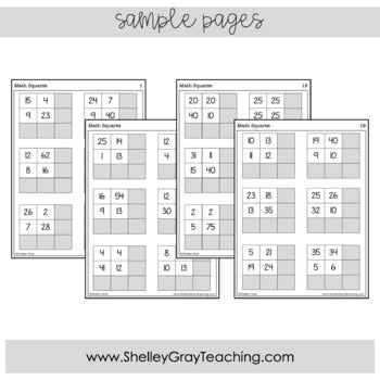 Addition to 100 - Fun Self-Checking Math Squares – Shelley Gray Teaching
