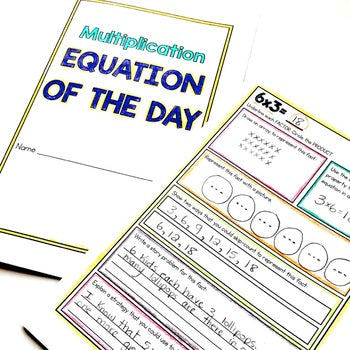 Multiplication Daily Fact Practice Booklet - Equation of the Day ...