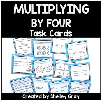 Multiplication Task Cards - x4 Multiplication Facts – Shelley Gray Teaching