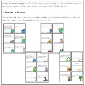 Earth Day Task Cards - April Center or Station Activity – Shelley Gray ...