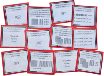 Place Value Task Cards - Hundreds Tens Ones - Composing and Decomposin ...