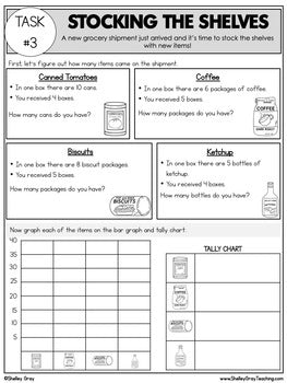 Measurement Math Project - Time, Money, Graphing, Area - Run a Grocery ...