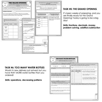 5th Grade Math Project - Decimals Money Estimation Fractions Area - Sp ...