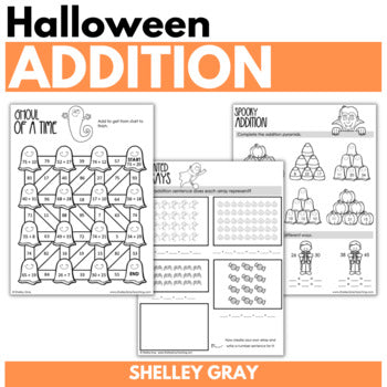 Halloween Math Worksheets for Addition – Shelley Gray Teaching
