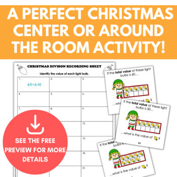 Christmas Division Task Cards for Basic Facts, Using Ten Frames ...